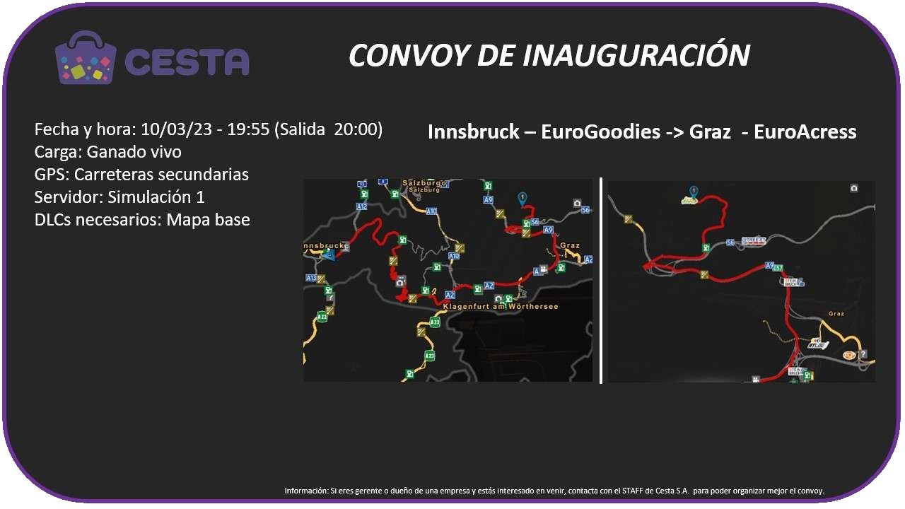 Convoy de inauguración de Cesta — Event — TruckersMP