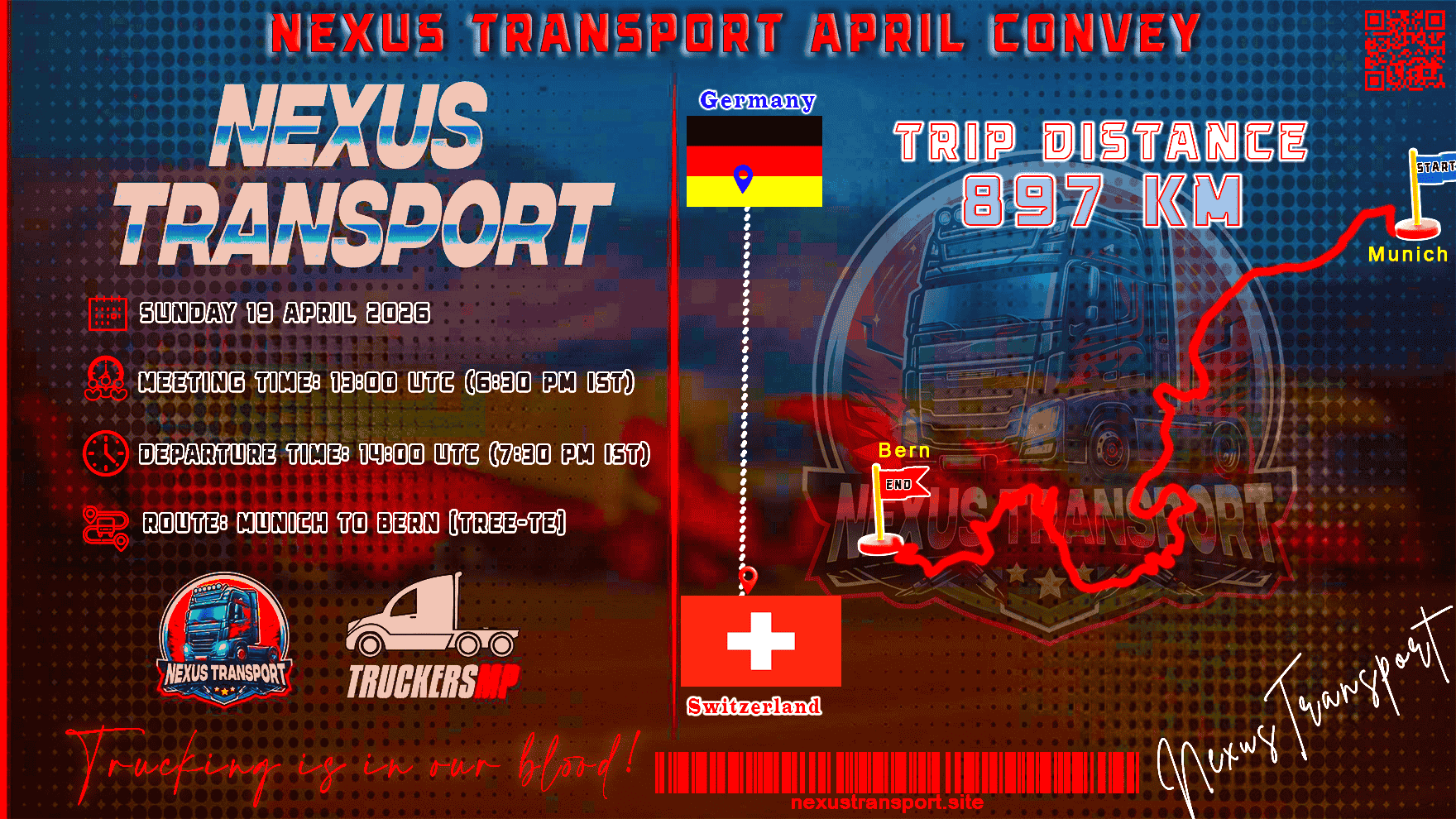NEXUS TRANSPORT APRIL CONVOY — Event — TruckersMP