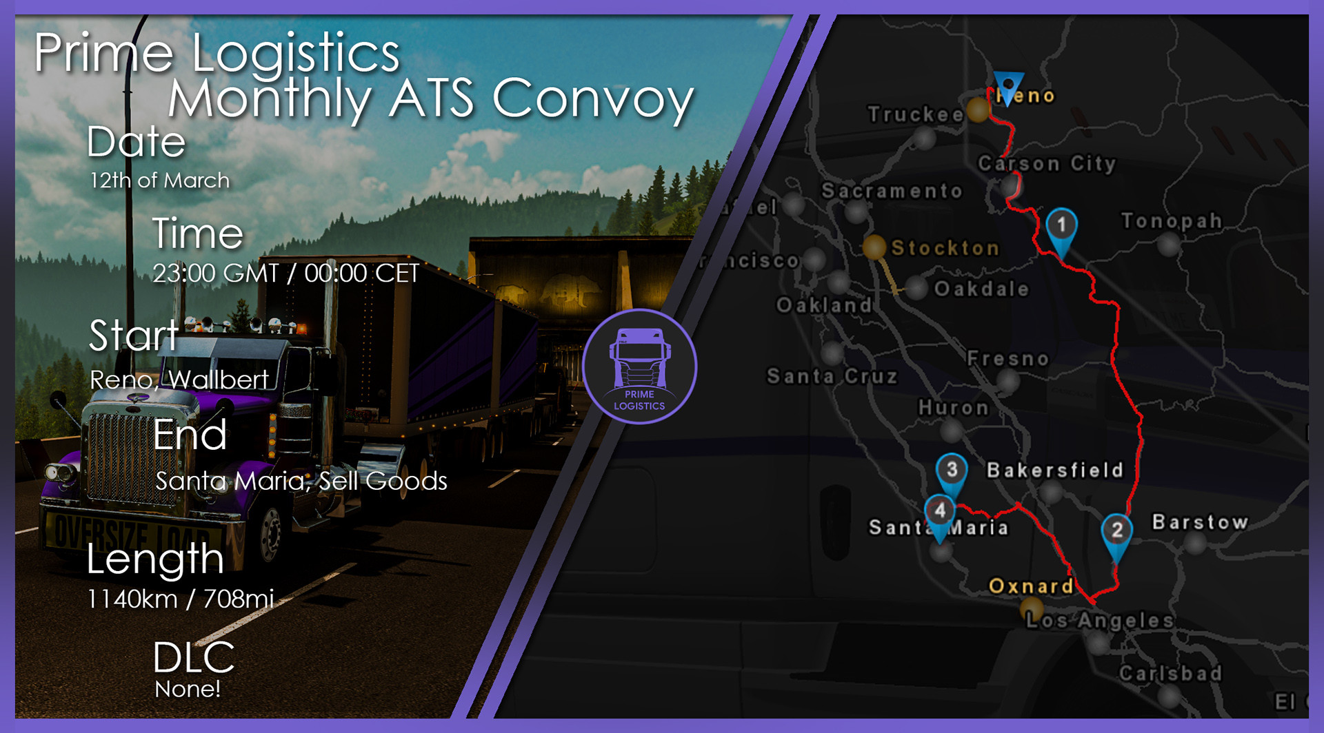 🟣 Prime Logistics ATS #4 — Event — TruckersMP
